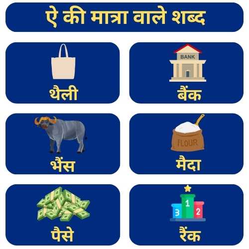 500+ ऐ मात्रा वाले शब्द और वाक्य | Ai ki Matra Wale Shabd with Pictures ...